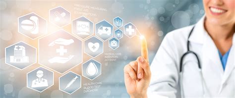 의료 의료 개념의학 의료 사람들 응급 서비스 네트워크 환자 건강의 의사 데이터의 상징을 보여주는 디지털 의료 아이콘 그래픽 배너와 병원에서 의사 개념에 대한 스톡 사진 및