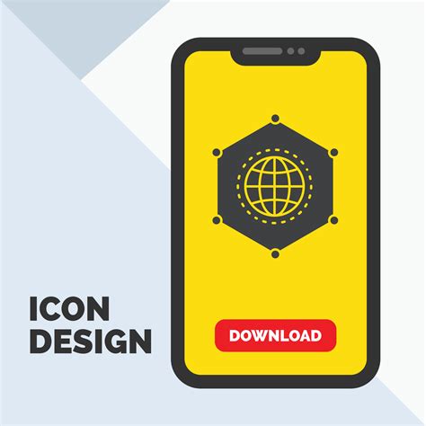 Network Global Data Connection Business Glyph Icon In Mobile For