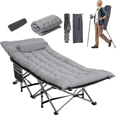 Nalone Folding Camping Cots For Adults Camping Bed 900 Lbs Heavy Duty