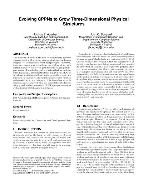 Pdf Evolving Cppns To Grow Three Dimensional Physical Structures