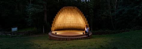 Wood Dome Amphitheater Produces Artificial Rain Shower In The Belgian