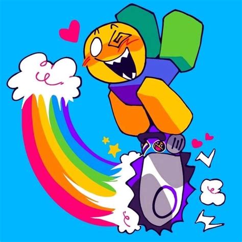 Noob Con Una Motosierra Aesthetic Rainbow Dibujos Animados Sencillos