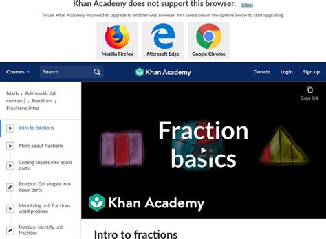 Khan Academy Intro To Fractions Instructional Video For 3rd Grade Lesson Planet