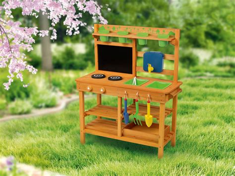 Outdoorküche für Kinder Spielküche aus Echtholz LIDL