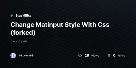 Change Matinput Style With Css Forked StackBlitz