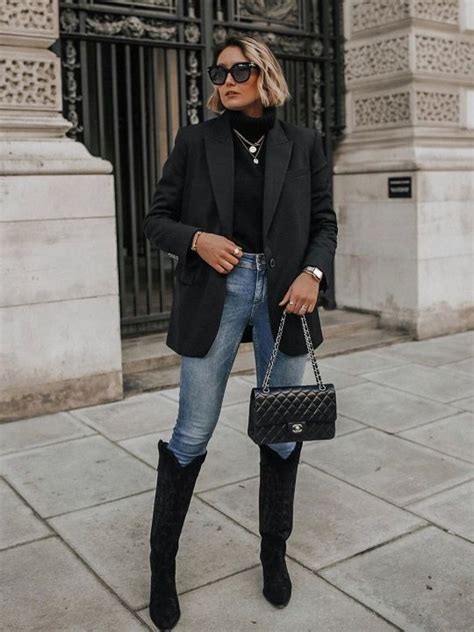 Introducir 98 Imagen Outfit Con Blazer Negro Y Botas Abzlocal Mx
