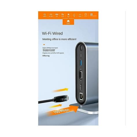 12 En 1 Tipo C Hub Usb 30 Vertical Dock Stat Usb C Splitter Tf Etet