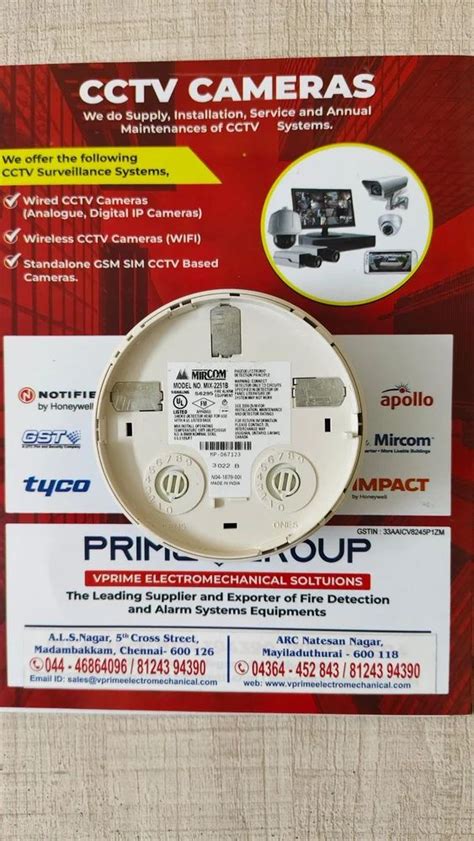 Photoelectric Mircom MIX B Addressable Smoke Detector Multi Loop System At Piece In