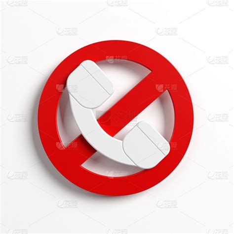 红色的禁止标志和白色的手机标志。