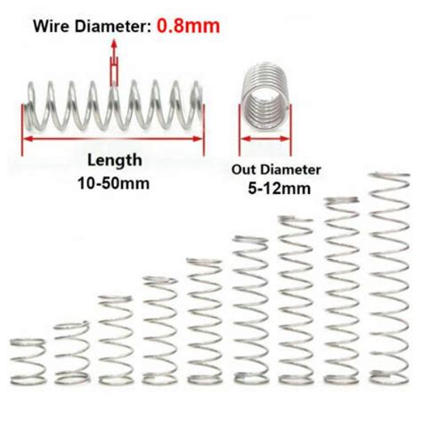 Cheap 10pcs 304 Stainless Steel Pressure Spring Wire Dia 0 8mm Outer