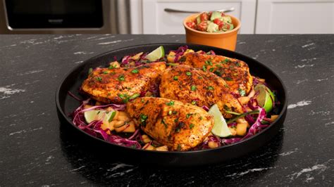 Chipotle Lime Chicken With Guacamole And Mango Slaw Just Bare Foods