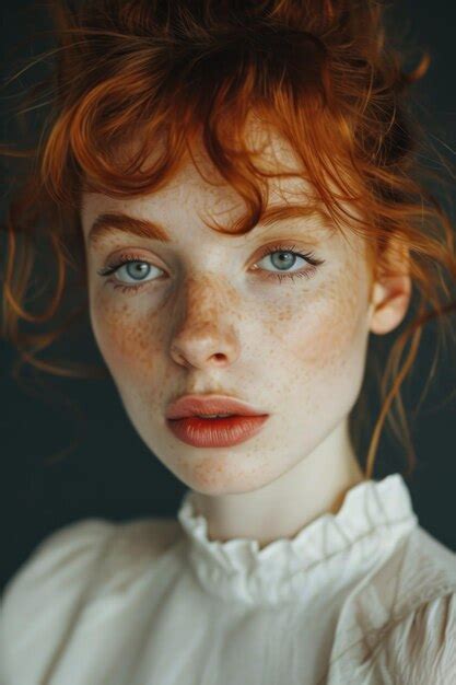 Premium Photo Portrait Of A Beautiful Serious Redhaired Young Girl In