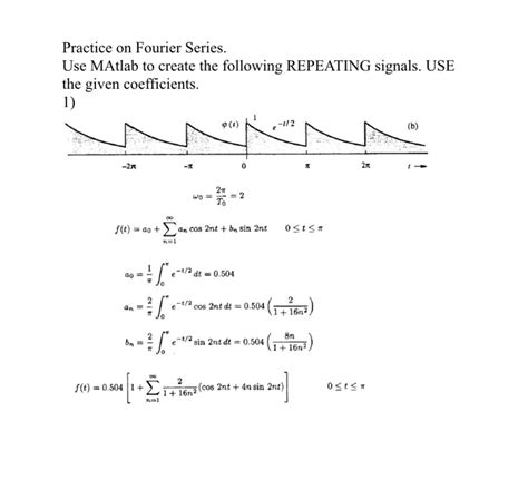 solved practice on fourier series use matlab to create the