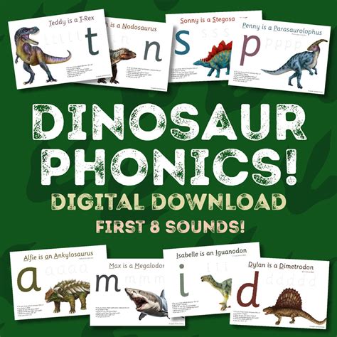 Dinosaur Phonics Digital Activity Sheets Realistic Prehistoric Imagery For High Appeal First