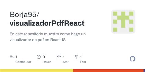 GitHub Borja95 VisualizadorPdfReact En Este Repositorio Muestro Como
