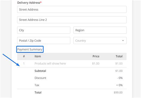 setting up the payment summary 123 form builder docs