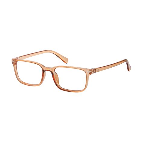Rectangle Light Brown Eyeglasses