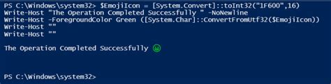 powershell emojis and how to display them 😀 😄