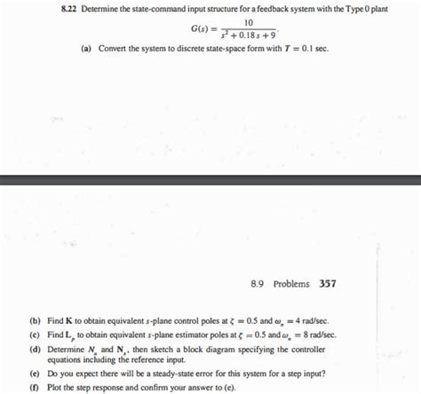 Solved 822 Determine The State Command Input Structure For