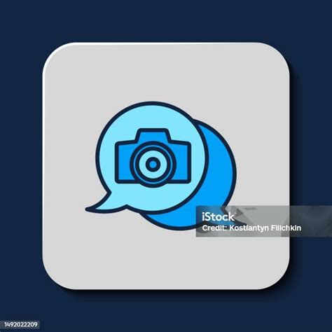 채워진 윤곽선 사진 카메라 아이콘은 파란색 배경에 격리되어 있습니다 사진 카메라 디지털 사진 벡터 가득 찬에 대한 스톡 벡터
