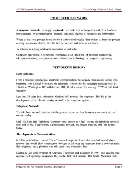 Computer Network Unit 1 Notes Pdf