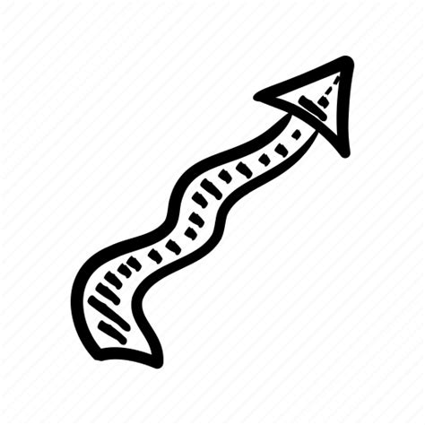 Arrow Scribble Doodle Shaded Right Curvy Wavy Icon Download On