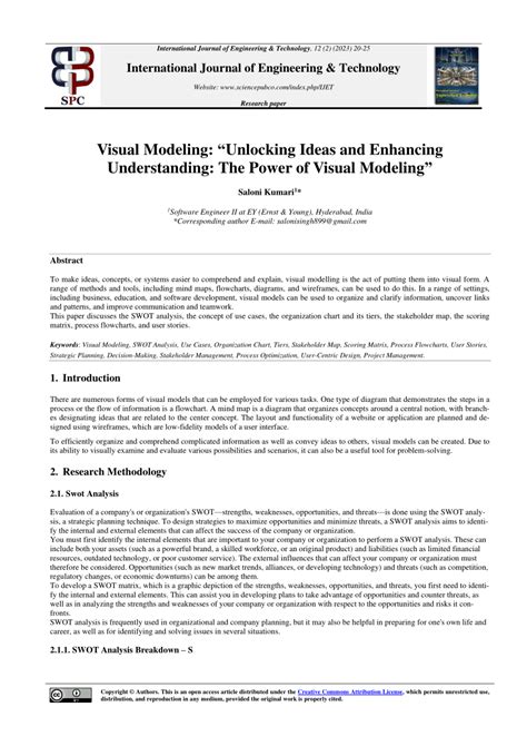 Pdf Visual Modeling “unlocking Ideas And Enhancing Understanding