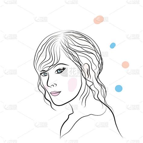 可爱的女孩手绘设计矢量eps10