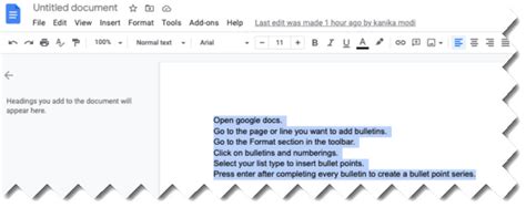 How To Use Google Docs Bullet Points Google Docs Tips Google Drive Tips