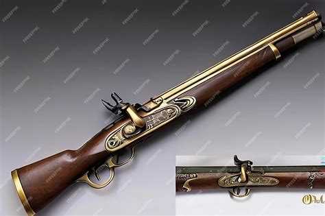 Premium Photo Antique Musket With Brass Accents