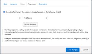 Pardot Progressive Profiling Form Tutorial Examples Pardot School