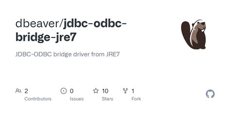 Github Dbeaver Jdbc Odbc Bridge Jre Jdbc Odbc Bridge Driver From Jre