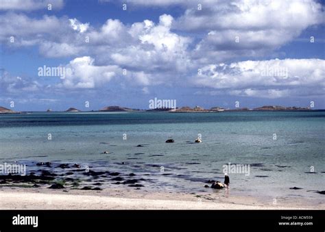 Beach Tresco Scilly Isles Cornwall UK Stock Photo Alamy