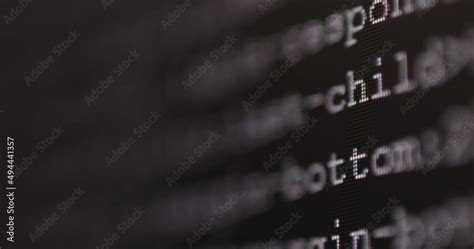 K Close Up Shot Programming Tag Coding On Screen Background Concept For Programming And Coding