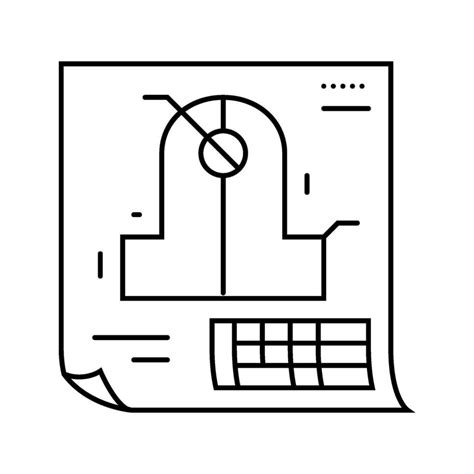 Technical Drawings Architectural Drafter Line Icon Vector Illustration