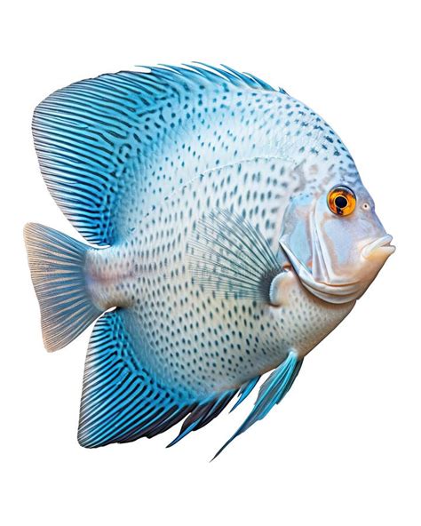 Blue Discus Fish Isolated On White Background Stock Image Image Of
