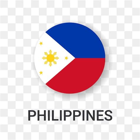 Bandeira Redonda Das Filipinas Vector ícone Ilustração Isolada Vetor