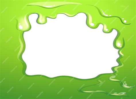 초록색 슬라임 프레임 일러스트레이션 무료 벡터
