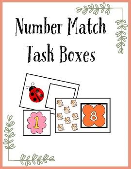 Number Match Task Boxes By Namanny Designs TPT