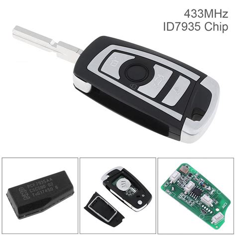 433MHz 3 Buttons EWS Modified Flip Car Remote Key PCF7935AA ID44 Chip