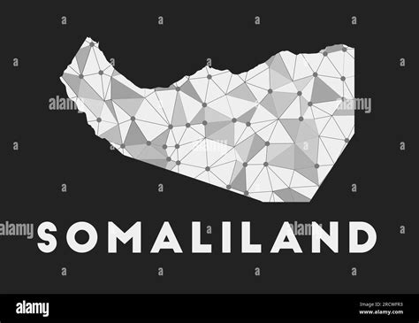 Somaliland Communication Network Map Of Country Somaliland Trendy Geometric Design On Dark