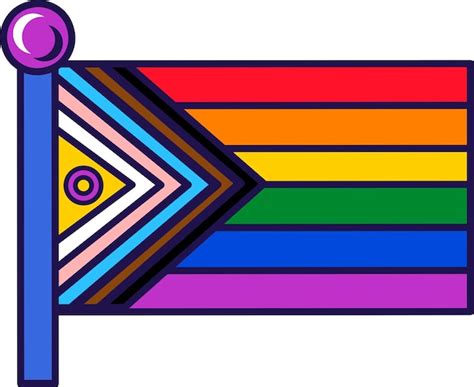 Umriss Fahnenmast Flagge Intersex Inclusive Pride Premium Vektor