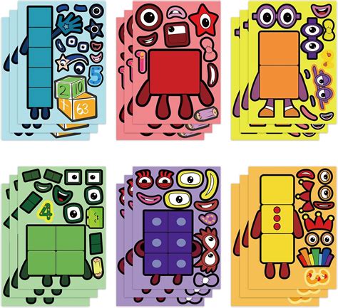 36pcs Make Your Own Numberblocks Toys Stickers Sheetnumberblocks