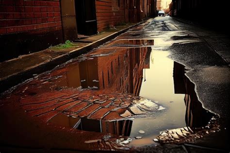 Premium Ai Image Sewer Overflow Spilling Onto The Pavement With