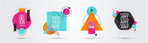 벡터 일러스트어 추상적 모양입니다 인상적인 효과와 함께 광고 텍스트에 대한 다채로운 창조적 인 프레임 현대 그래픽 디자인 명함