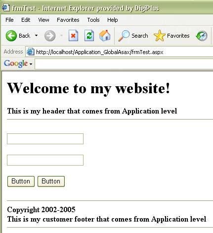 Creating Custom Headers And Footers In Application Level Events Using Global Asax CodeProject