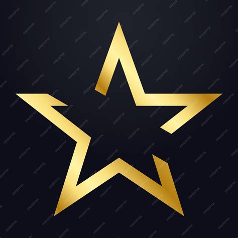 럭셔리 골든 스타 로고 기호 벡터 디자인 서식 파일 우아한 스타일 검은 배경 프리미엄 벡터