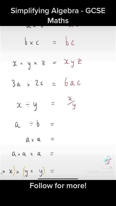 Simplifying Algebra Gcse Maths Shorts Maths Gcsemaths Youtube