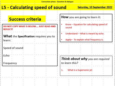 L5 Calculating Speed Of Sound Teaching Resources
