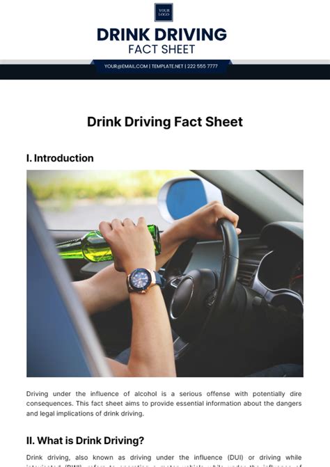 Free Drink Driving Fact Sheet Template To Edit Online
